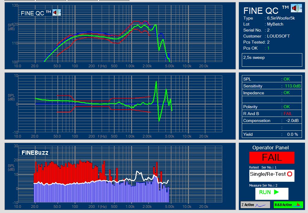 Advanced Loudspeaker QC Software - FINE QC Viewer